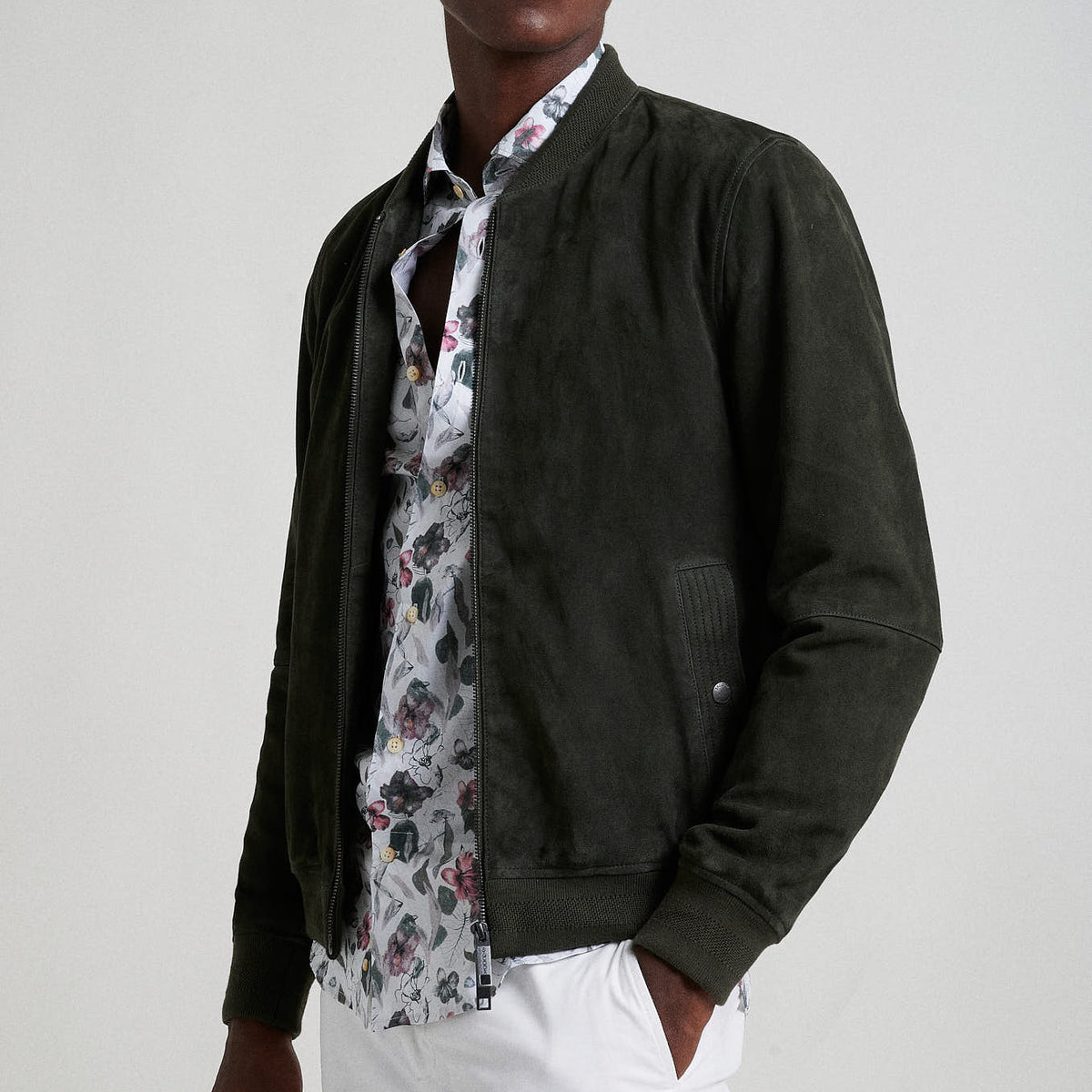 Special edition khaki leather jacket – Sacoor Brothers